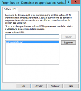 Ajouter un suffixe UPN à votre domaine Active Directory